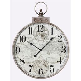 HEINE HOME Wanduhr, B/H/T: 60cm x 80,5cm x 6,5cm, silber, B:60cm H:80,5cm T:6,5cm, Wanduhren