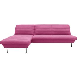 Ecksofa, B:274cm H:92cm T:168cm, rosa, LOOKS by Wolfgang Joop, 100% Polyester, Wohnzimmer, Sofas, "LOOKS IX L-Form", Quersteppung, ohne Armlehnen