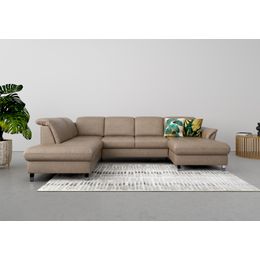 Sit & More Wohnlandschaft SIT & MORE, B:312cm H:88cm T:224cm, grau, 100% Polyester, Sofas, "Maggiore U-Form", wahlweise mit Kopfteilverstellung, Bettfunktion