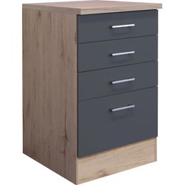 Schubkasten-Unterbau Flex-Well, B:50cm H:85cm T:60cm, grau, Holzwerkstoff, Schr&auml;nke, "Morena", (B x H x T) 50 x 85 x 60 cm, mit praktischen
