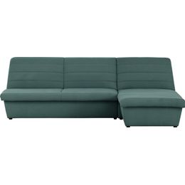 Ecksofa, B:274cm H:92cm T:168cm, blau, LOOKS by Wolfgang Joop, 100% Polyester, Wohnzimmer, Sofas, "LOOKS VIII L-Form", Quersteppung, ohne Armlehnen,