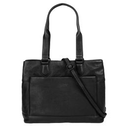 XZONE X-ZONE Damen Laptoptasche "RFID", schwarz, Leder, leicht glänzend, unifarben, Taschen, echt Leder