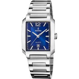 Festina Damen Quarzuhr "On The Square", silber, Armbanduhren, Armbanduhr, Damenuhr, Edelstahlarmband, Datum