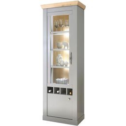 Vitrine Home Affaire, B:71cm H:201cm T:37cm, grau, Wohnzimmer, Schr&auml;nke, "CHAMBORD", Breite ca. 71 cm