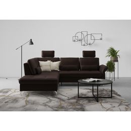 Ecksofa Inosign, B:263cm H:89cm T:224cm, braun, 100%Polyester, Wohnzimmer, Sofas, "Palm Beach L-Form", Federkern, mit Sitztiefenverstellung,