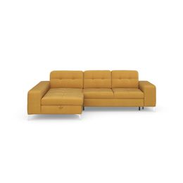 Sit & More Ecksofa SIT & MORE, B:286cm H:92cm T:176cm, gelb, Wohnzimmer, Sofas, "Baviene L-Form", inklusive Sitztiefenverstellung und Federkern, wahlweise