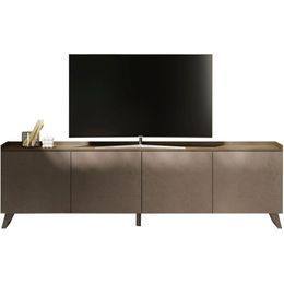 Lowboard Inosign, B:241cm H:72cm T:42cm, braun, Wohnzimmer, Sideboards, "Tray, Breite 241, TV-Bank mit 4 Türen", Top "Tablet", Push-to-open Funktion