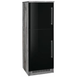 K&uuml;hlumbauschrank KOCHSTATION, B:60cm H:165cm T:60cm, schwarz, Schr&auml;nke, "KS-Samos", 60 cm breit