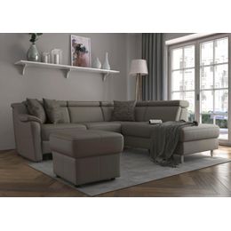 Sit & More Ecksofa SIT & MORE, B:252cm H:84cm T:216cm, grau, Wohnzimmer, Sofas, "Freetown L-Form", inklusive Kopfteilverstellung und komfortablem Federkern