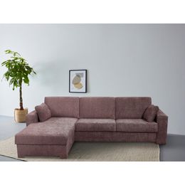 Ecksofa Home Affaire, B:300cm H:85cm T:173cm, braun, 100% Polyester, Wohnzimmer, Sofas, "Roma "L" Dauerschlaffunktion, mit Unterfederung",