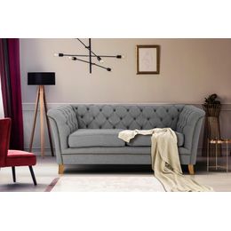 2-Sitzer Home Affaire, B:175cm H:76cm T:81cm, grau, Samtoptik (100% Polyester);Luxus-Microfaser Vintageoptik (100% Polyester);Struktur fein (100%