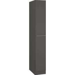 Wiho-K&uuml;chen Apothekerschrank WIHO K&Uuml;CHEN, B:30cm H:200cm T:57cm, grau, K&uuml;che, Schr&auml;nke, "Unna", Auszug mit 4 Ablagef&auml;chern