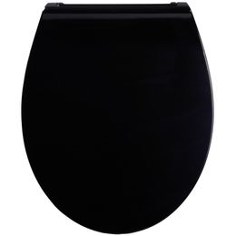 WC-Sitz Sanilo, B:37cm L:44,5cm, schwarz, Duroplast, WC-Sitze, "Flat", mit Absenkautomatik