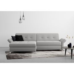 Ecksofa Inosign, B:284cm H:89cm T:179cm, grau, 100% Polyester, Wohnzimmer, Sofas, "Maredo L-Form", Federkern, wahlweise auch mit Kopfteil- und