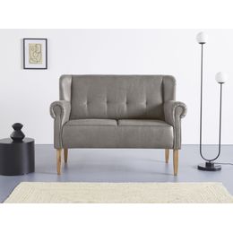 Küchensofa Home Affaire, B:142cm H:99cm T:73cm, grau, Microfaser in Antiklederoptik (100% Polyester), Sofas, "Moro", in verschiedenen Stoffen und