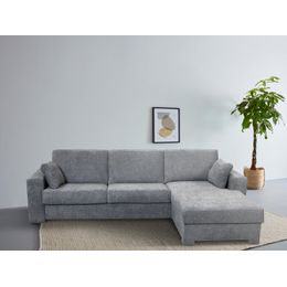 Ecksofa Home Affaire, B:300cm H:85cm T:173cm, grau, 100% Polyester, Wohnzimmer, Sofas, "Roma "L" Dauerschlaffunktion, mit Unterfederung",