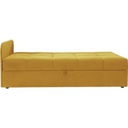 Schlafsofa Alina, B:205cm H:73cm T:91cm, gelb, Chenille EQE (100% Polyester), Kinderzimmer, Sofas, "Marla", inkl. Stauraum, Armlehne wahlweise links