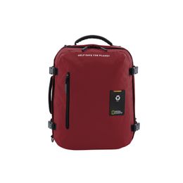 Damen Cityrucksack "OCEAN", National Geographic, rot, Kunstfaser, Rucksäcke, Hergestellt aus recycelten PET-Flaschen