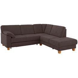 Ecksofa Home Affaire, B:243cm H:88cm T:91cm, braun, Struktur fein ( 100% Polyester);Luxus-Microfaser ALTARA NUBUCK (100% Polyester);Luxus-Microfaser