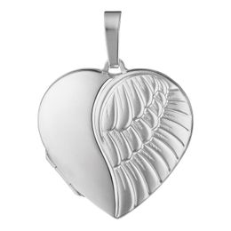 Jobo Damen Medallionanh&auml;nger "Anh&auml;nger Medaillon Herz Fl&uuml;gel", Silber 925 (Sterlingsilber), silber, Silber 925 (Sterlingsilber), Schmuckanh&auml;nger, 925