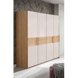 Dreht&uuml;renschrank Wiemann, B:197,3cm H:217cm T:58cm, braun, Floatglas, Holz teilmassiv, Schr&auml;nke, "Kiruna", mit Champagnerglas
