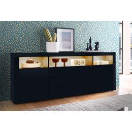 borchardt Möbel Sideboard BORCHARDT MÖBEL, B:166cm H:72cm T:35cm, schwarz, Holzwerkstoff, Spanplatte, Wohnzimmer, Sideboards, "Santa Fe", Breite 166 cm
