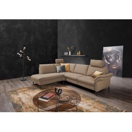 Ecksofa Places of Style, B:265cm H:85cm T:223cm, beige, 100% Polyester, Wohnzimmer, Sofas, "Sarsina: mit Tonnentaschen-Federkern, perfekt zum