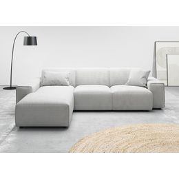 Ecksofa Andas, B:264cm H:71cm T:191cm, silber, 95% Polyester, 5% Nylon, Wohnzimmer, Sofas, "Glimminge L-Form auch in Breitcord, Feincord + Easy