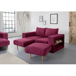 2,5-Sitzer, B:192cm H:96cm T:107cm, lila, LOOKS by Wolfgang Joop, Sofas, "Looksvb", Verwandlungssofa: aus Sofa wird Sofa mit 2 Hockern, mit
