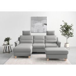 Sit & More Ecksofa SIT & MORE, B:234cm H:90cm T:168cm, grau, Wohnzimmer, Sofas, "Farö L-Form", inklusive Federkern, wahlweise mit Bettfunktion und Bettkasten