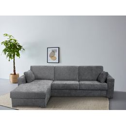 Ecksofa Home Affaire, B:300cm H:85cm T:173cm, grau, 100% Polyester, Wohnzimmer, Sofas, "Roma "L" Dauerschlaffunktion, mit Unterfederung",