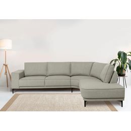 Ecksofa OTTO HOME, B:287cm H:85cm T:239cm, grau, 100% Polyester, Wohnzimmer, Sofas, "Casina", mit abgerundeter Ottomane, in einem weichen