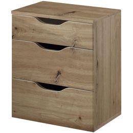 Nachtschrank Relita, B:40cm H:54,6cm T:38cm, grau, Schränke, "Maxi", mit 3 Schubladen ist universell einsetzbar