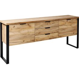 Sideboard Jahnke, B:180cm H:76,2cm T:39,5cm, braun, Holzwerkstoff, Wohnzimmer, Sideboards, "LOOP", Breite ca. 180 cm