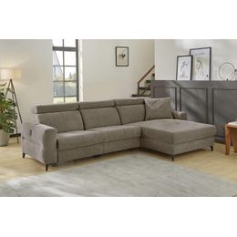 Jockenhöfer Ecksofa, B:300cm T:105cm, braun, JOCKENHÖFER GRUPPE, Korpus: 95% Polyester, 5% Nylon;Kissen: 95% Polyester, 5% Nylon, Wohnzimmer, Sofas, "Monaco