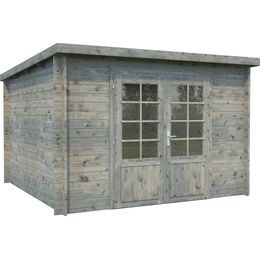Gartenhaus Palmako, grau, Massivholz, Gartenh&auml;user, "Ella", 8,7 m&sup2;