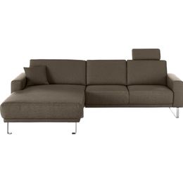 Ecksofa Places of Style, B:278cm H:87cm T:171cm, braun, Wohnzimmer, Sofas, "Apiro L-Form"