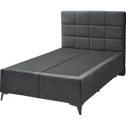Boxspringbett, B:143cm L:210cm, schwarz, ED EXCITING DESIGN, 100% Polyester, Komplettbetten, "Navarra", wahlweise mit Matratze
