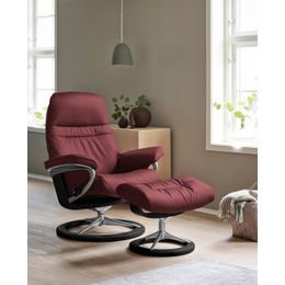 Relaxsessel stressless, B:83cm H:105cm T:74cm, rot, Leder BATICK: BATICK ist ein leicht korrigiertes, durchgefärbtes und genarbtes Möbelleder, bei