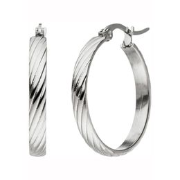 Jobo Damen Paar Creolen, 26mm, Edelstahl, silber, Edelstahl, Ohrringe, aus Edelstahl 26 mm