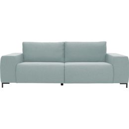 Big-Sofa, B:242cm H:87cm T:88cm, blau, LOOKS by Wolfgang Joop, 100% Polyester, Sofas, "Looks VI", gerade Linien, in 2 Bezugsqualitäten