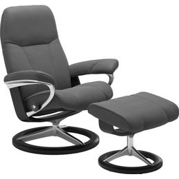 Relaxsessel stressless, B:78cm H:97cm T:70cm, grau, Leder BATICK: BATICK ist ein leicht korrigiertes, durchgefärbtes und genarbtes Möbelleder, bei