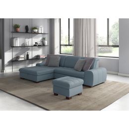 Sit & More Ecksofa SIT & MORE, B:275cm H:82cm T:173cm, blau, Luxus-Microfaser ALTARA NUBUCK (100% Polyester);Soft clean (98% Polyester, 2% Polyamid);Struktur