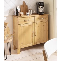 Sideboard Home Affaire, B:85cm H:85cm T:38cm, beige, FSC-zertifiziertes Massivholz, Wohnzimmer, Sideboards, "Alby"