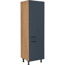 Kühlumbauschrank Nobilia, B:60cm H:216,6cm T:58,3cm, blau, Schränke, ""Easytouch", mit zwei Türen und zusätzlichem Einlegeboden", vormontiert,
