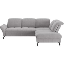 Sit & More Ecksofa SIT & MORE, B:288cm H:88cm T:242cm, silber, 90% Polyester, 10% Polyamid, Wohnzimmer, Sofas, "Leandro L-Form", Wahlweise mit Bett-, Kopfteil -