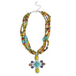 Damen Kette mit Anh&auml;nger "Henriy", bunt, Basic, Collezione Alessandro, PTFE-Kunststoff, Halsketten, mit Kreuzanh&auml;nger