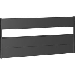 Sichtschutzelement BioHort, H:91cm L:194cm, grau, Stahlblech, Garten, Zaunelemente, 3 Metall-Paneele, 1 Acrylglas-Paneel und 2 Schienen, LxH: 194x91
