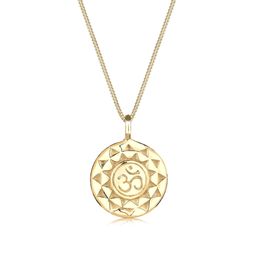 Elli Damen Kette mit Anhänger "Yoga Mantra Om Symbol Talisman 925 Silber", 45, ohne Stein, Silber 925 (Sterlingsilber), L: 45, gold, Silber 925