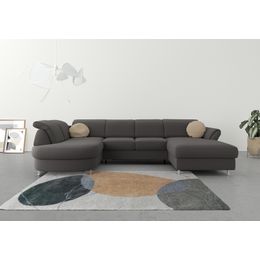 Sit & More Wohnlandschaft SIT & MORE, B:304cm H:78cm T:192cm, grau, Webstoff (100% Polyester);Struktur weich (90% Polyester, 10% Polyamid);Luxus-Microfaser